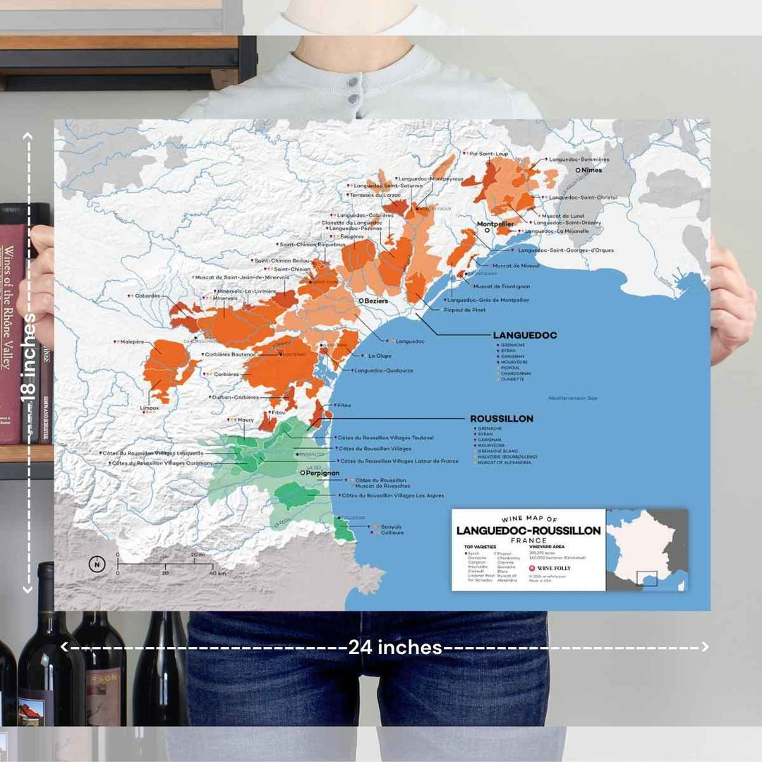 France Languedoc-Roussillon Wine Map - 2nd Edition – Wine Folly