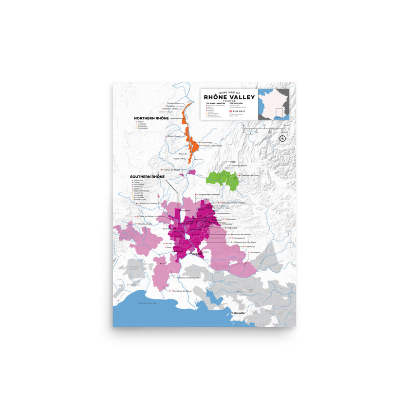France Rhône Valley Wine Map - 2nd Edition – Wine Folly