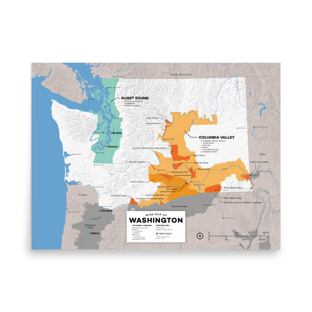 USA Washington Wine Map - 2nd Edition – Wine Folly