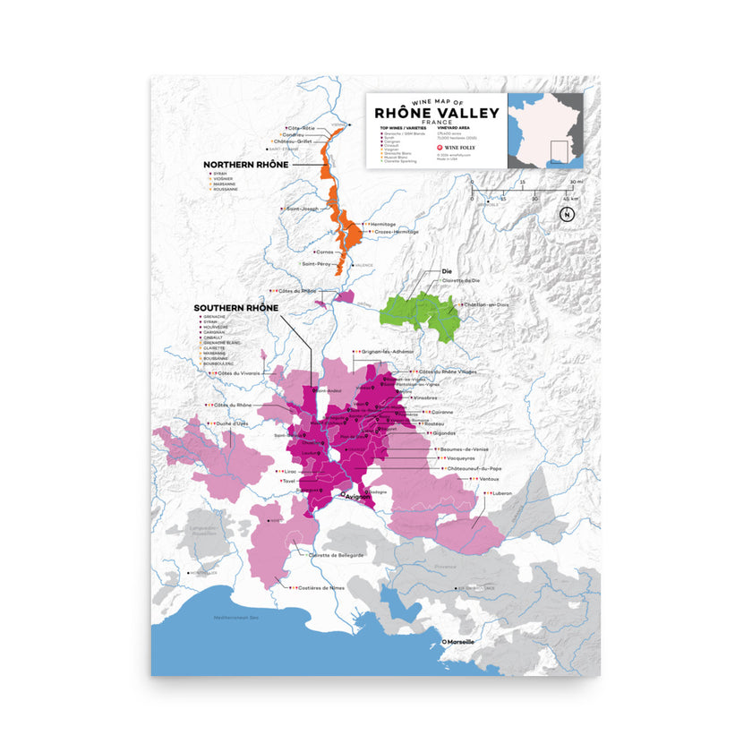 France Rhône Valley Wine Map - 2nd Edition – Wine Folly
