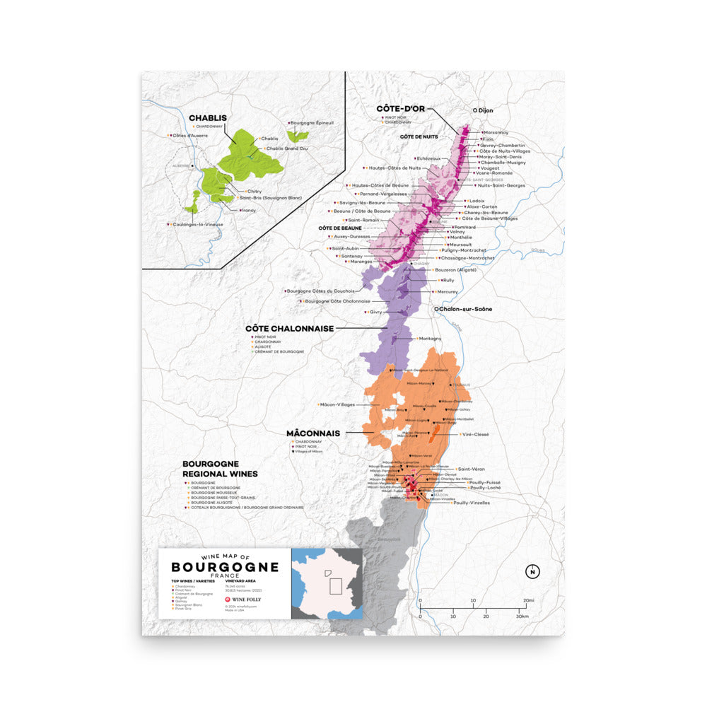 France Bourgogne (Burgundy) Wine Map - 2nd Edition – Wine Folly