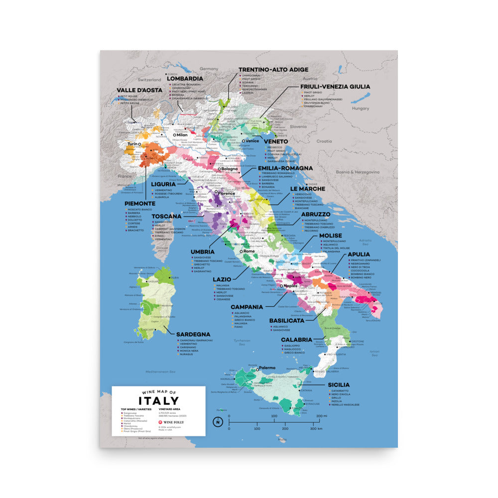 Italy Wine Map - 2nd Edition – Wine Folly