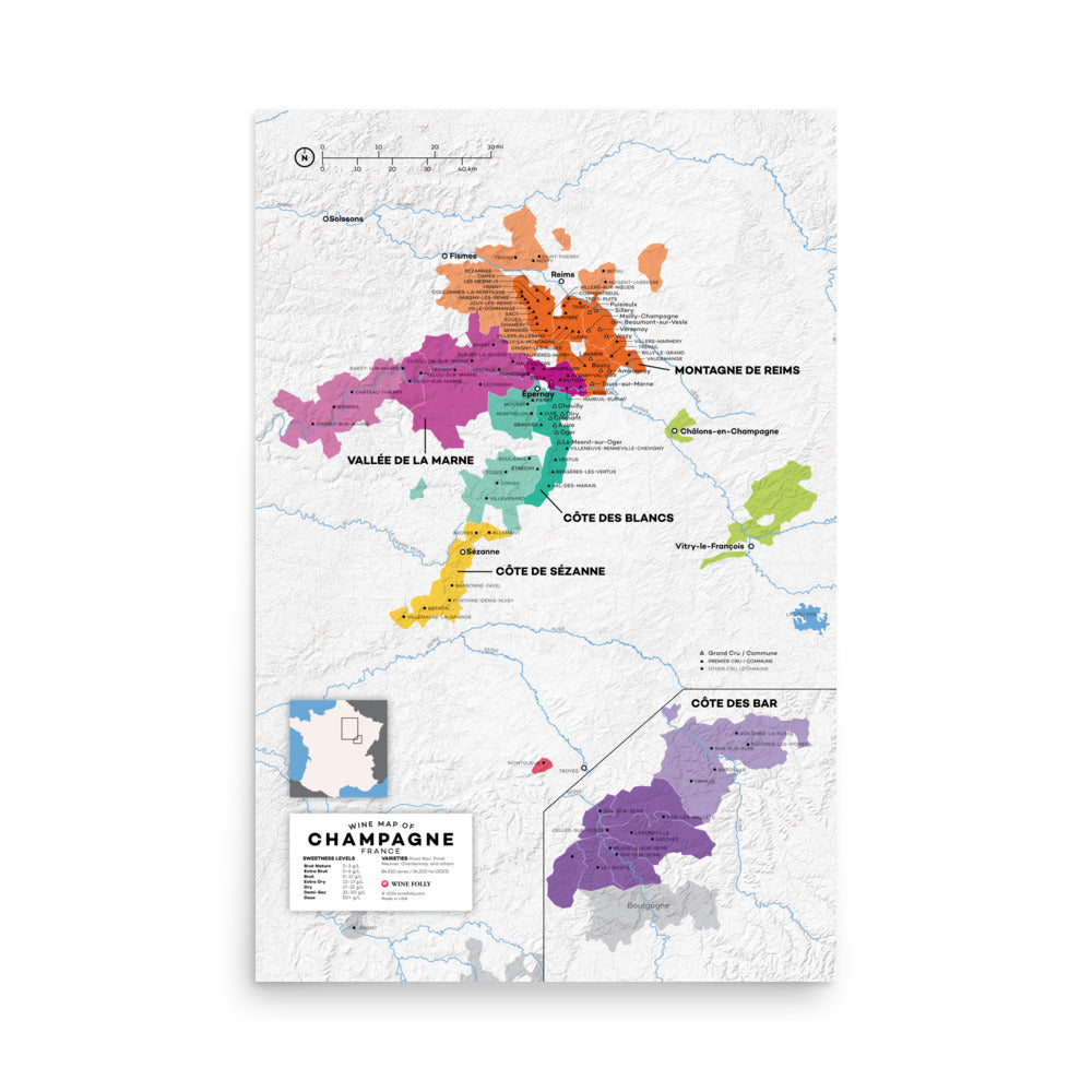 France Champagne XL Wine Map - 2nd Edition – Wine Folly